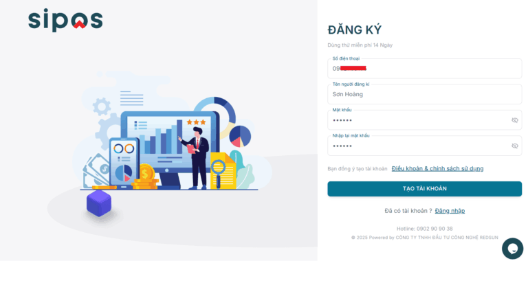 Đăng ký tài khoản Sipos – SIPOS